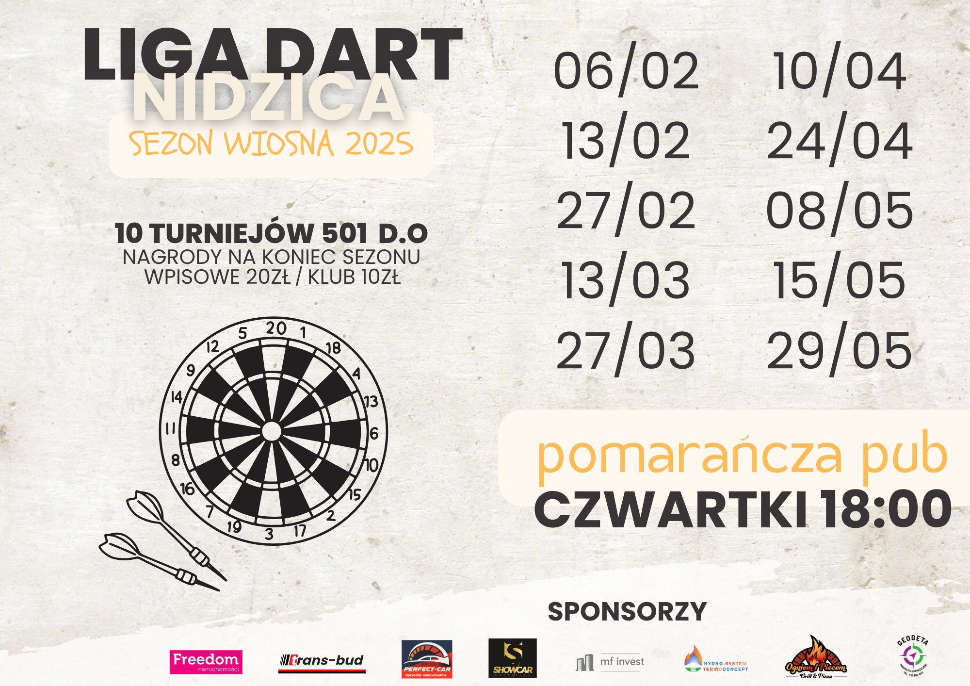 NNI26CLUB LIGA DART NIDZICA - SEZON WIOSNA 2025